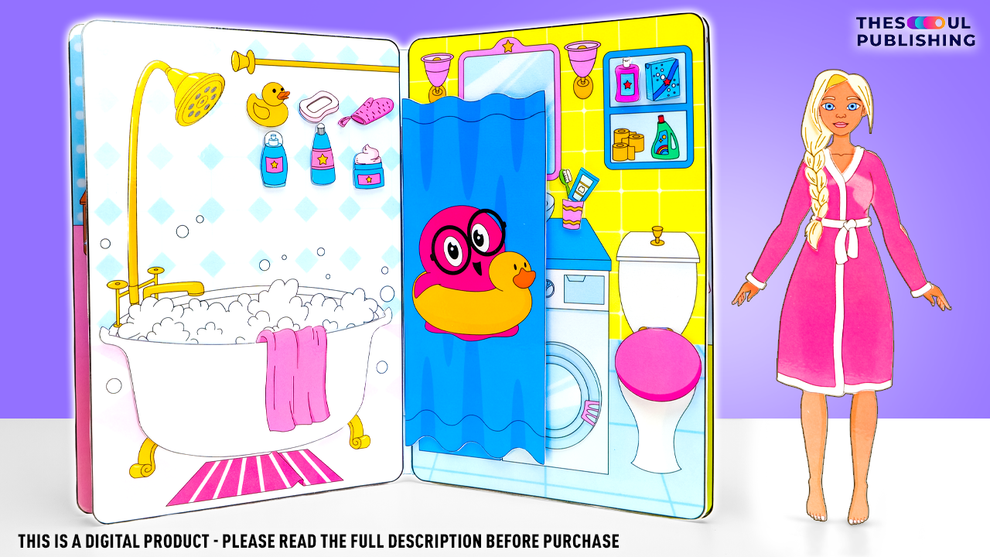 Doll House Paper Book with Slick Slime Sam | Printable Dollhouse for K ...